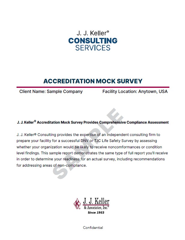Healthcare Sample Mock Survey | J. J. Keller Consulting