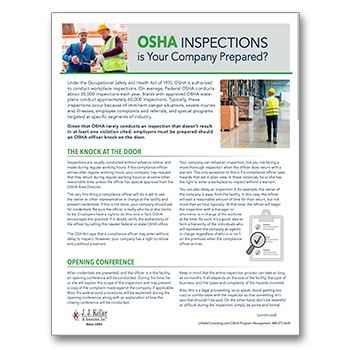 OSHA Inspections Compliance Brief | J. J. Keller Consulting